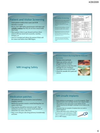Mri safety practice and principles | PDF