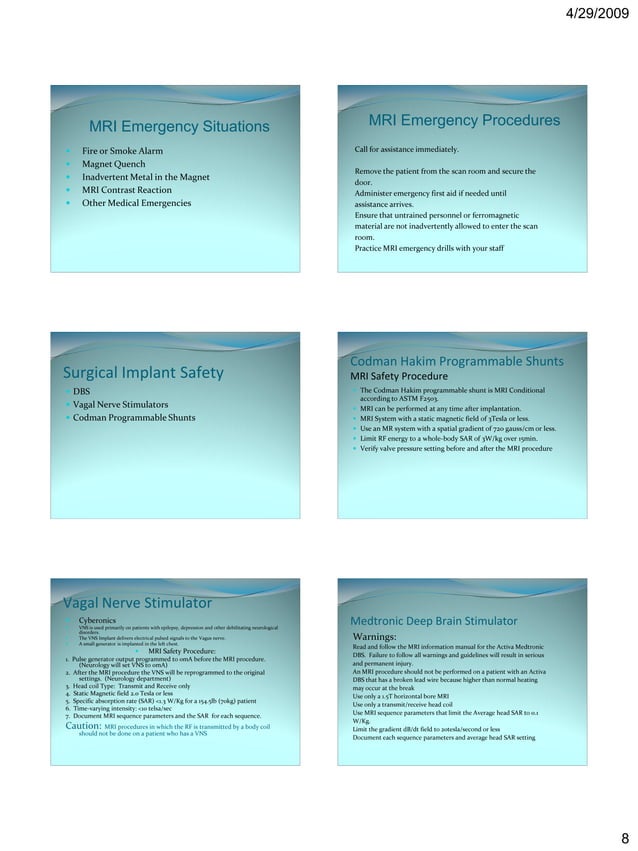 Mri safety practice and principles | PDF