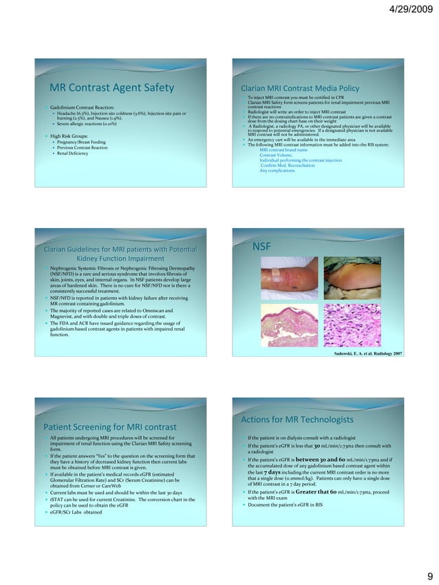 Mri safety practice and principles | PDF