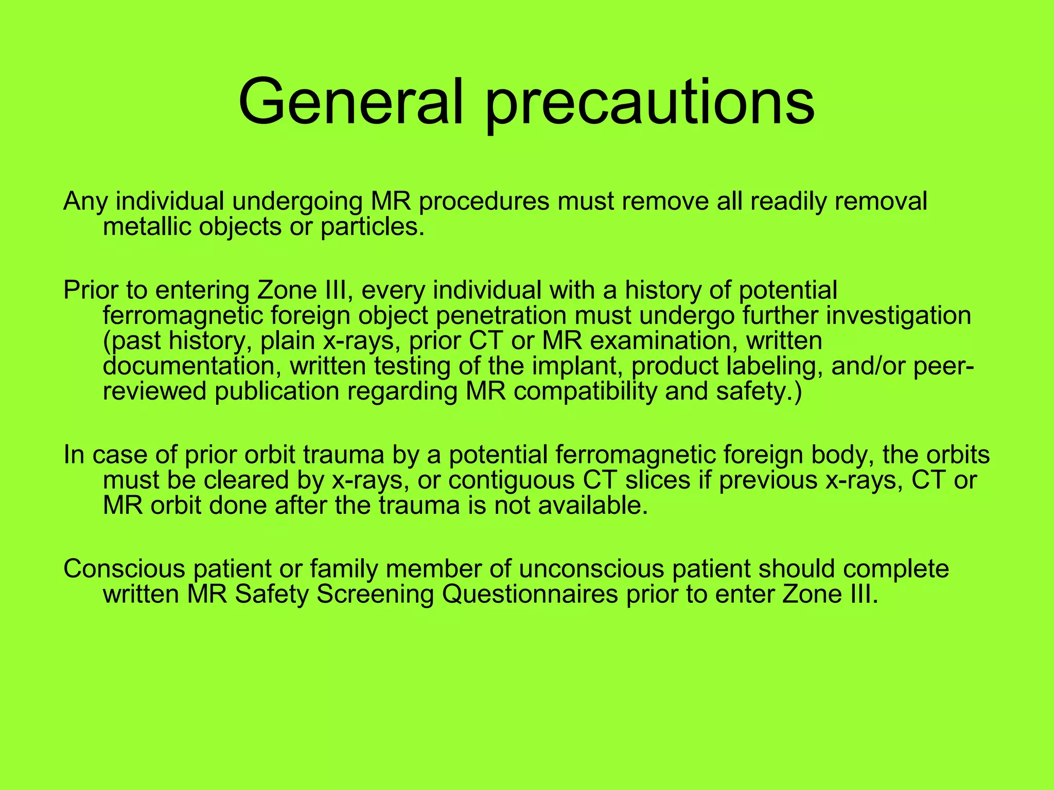 MRI screening procedures | PPT