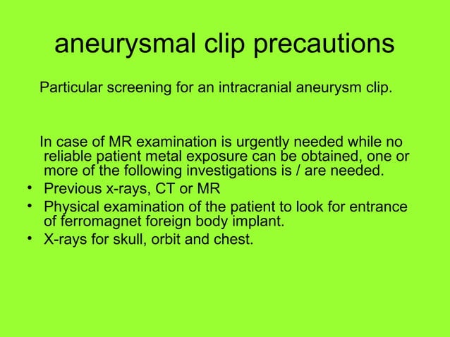 MRI screening procedures | PPT
