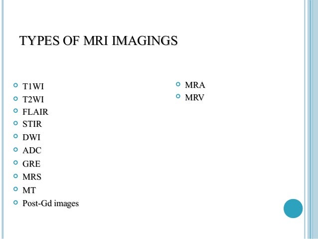 MRI sequences