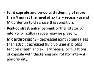 Mri shoulder joint with common pathologies | PPTX