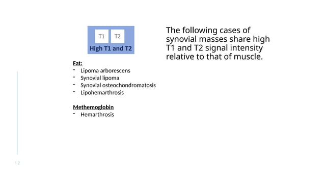 MRI signal intensity approach to synovial masses | PPTX