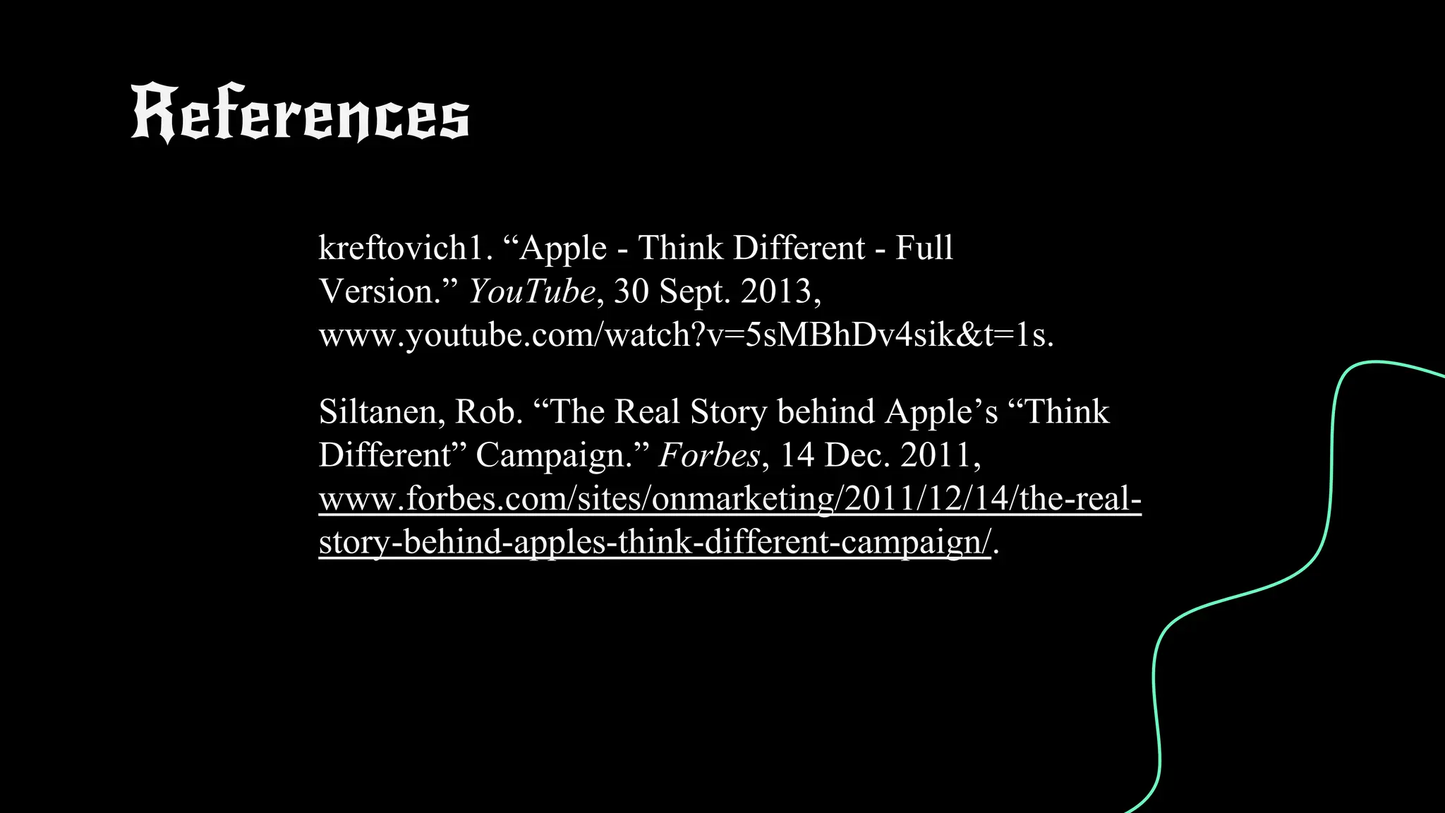 MRK 634PPT.pptx that describes Apple's iconic 1997 campaign. | PPT
