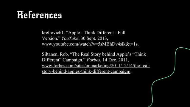 MRK 634PPT.pptx that describes Apple's iconic 1997 campaign. | PPTX