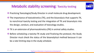 Significance of Bioanalysis in drug discovery and development | PPT