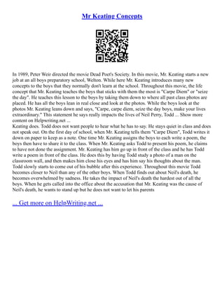 Mr Keating Concepts | PDF