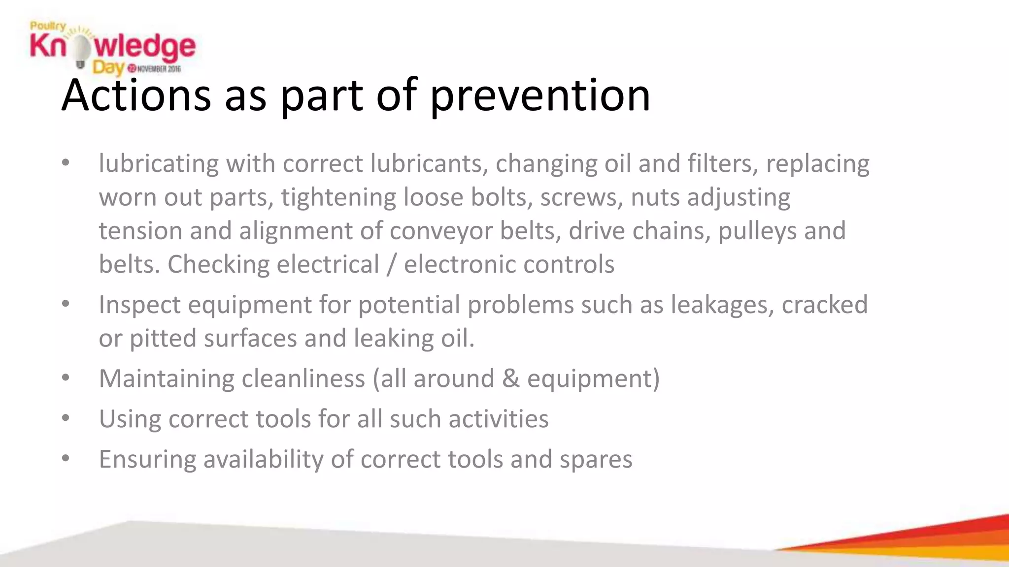 Preventive Maintenance for Mechanized Poultry Operations - Knowledge ...