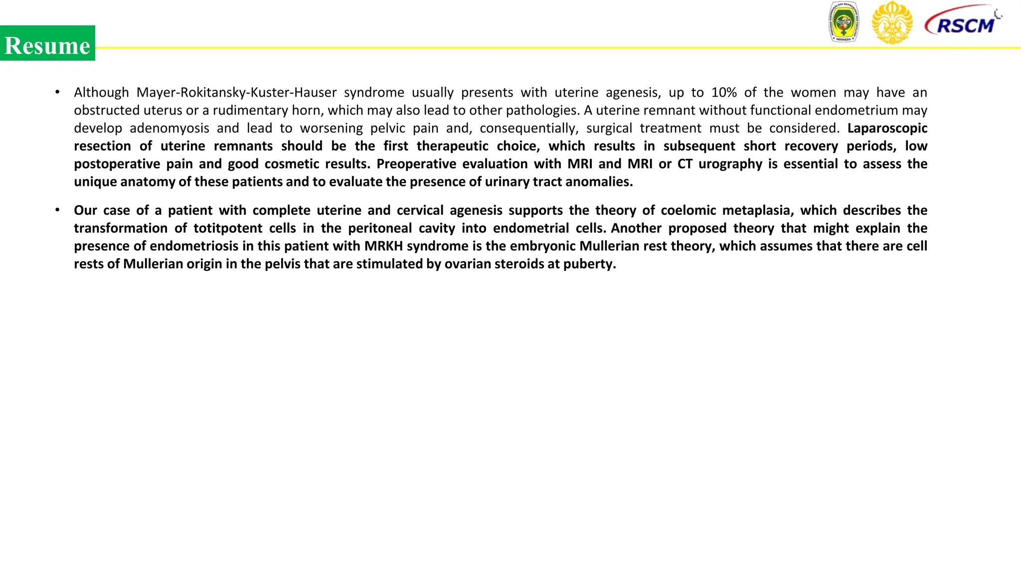 Mayor rokinstanksy KH Syndrome case presentation type 2 | PPTX