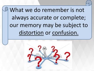 Consumer Behavior: Memory and Retrieval | PPTX