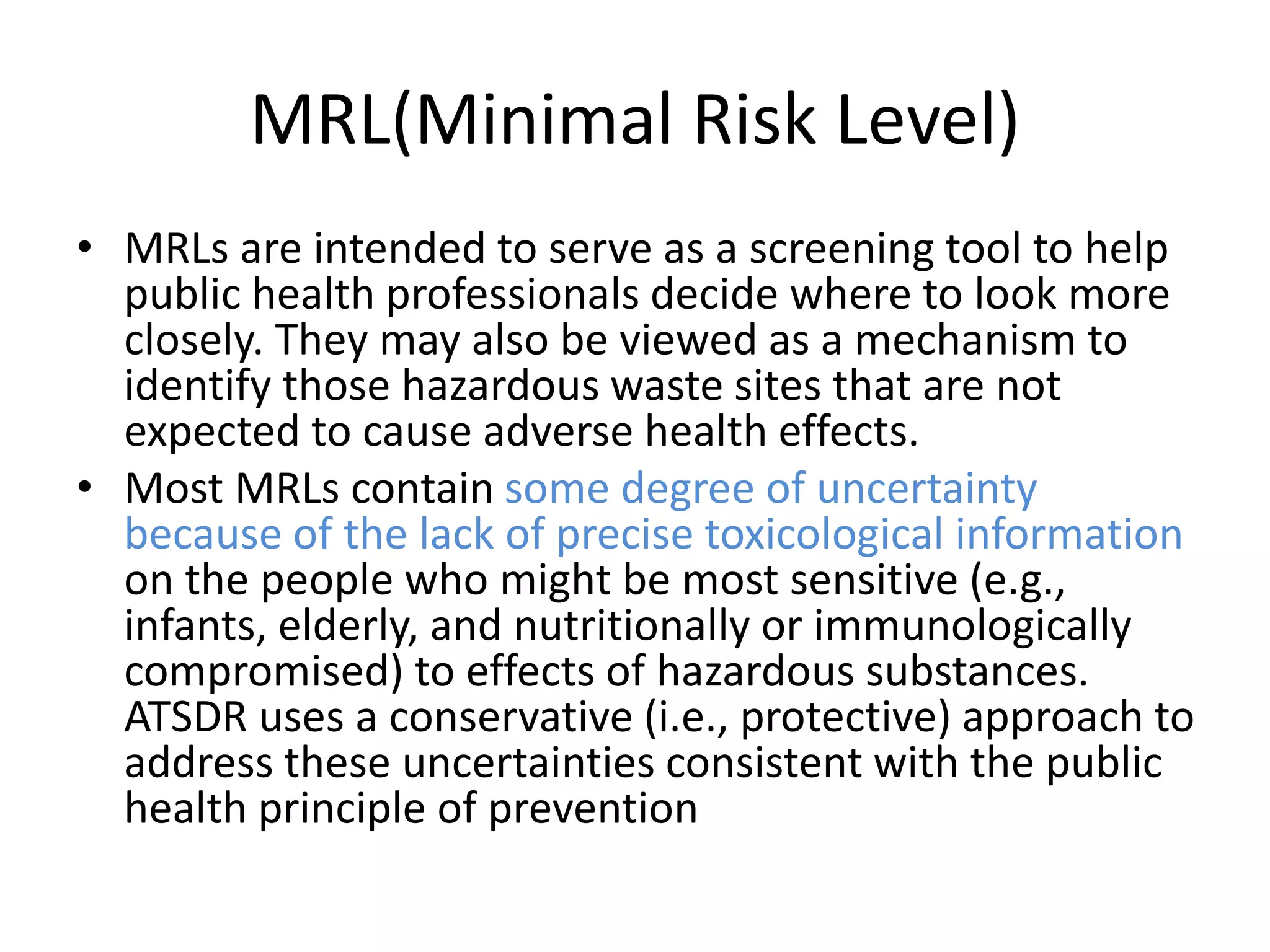 MRL(Minimal Risk Level) | PPTX