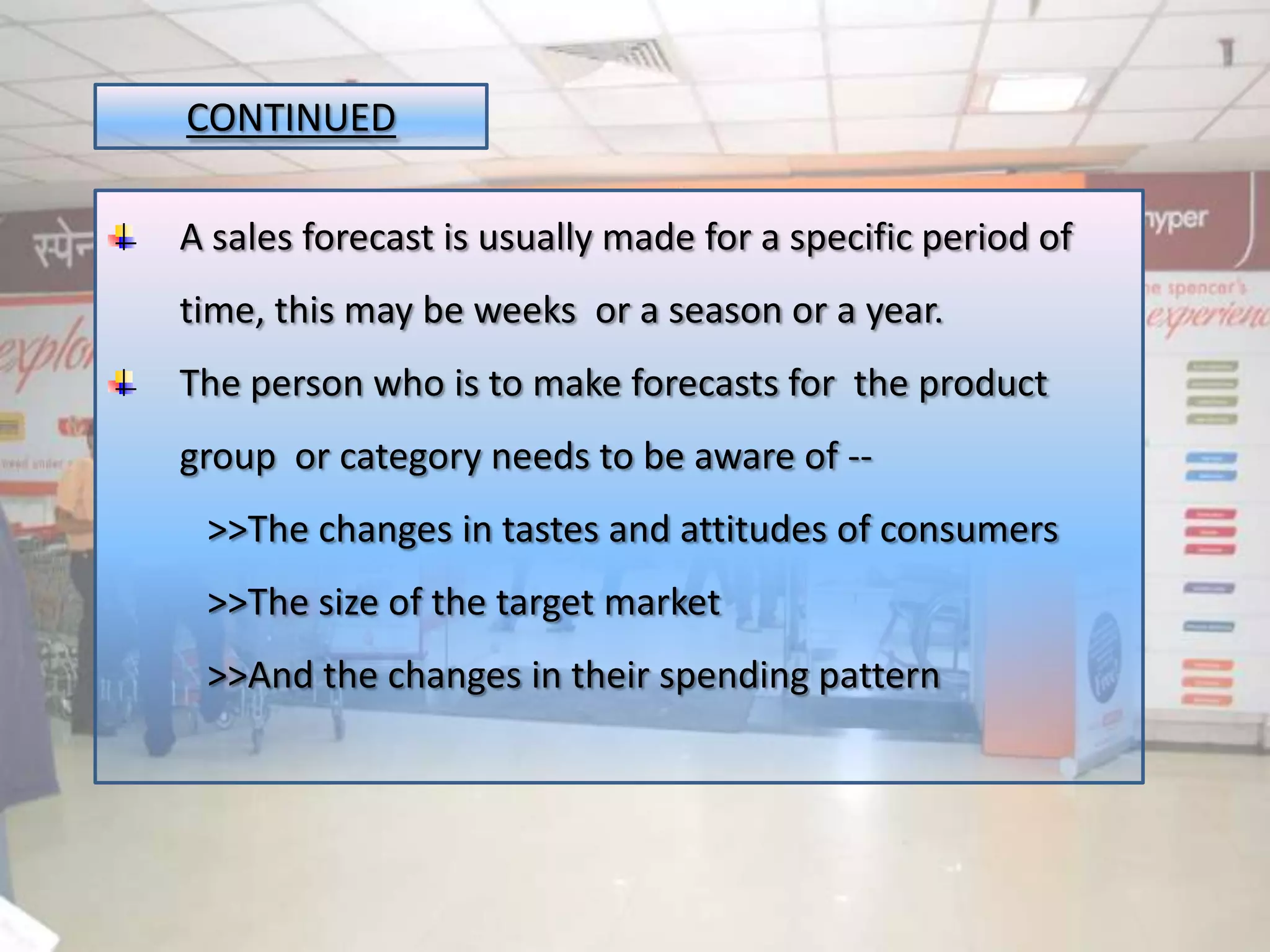 RETAIL SALES FORECASTING : CONCEPT AND ISSUES | PPTX
