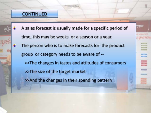 RETAIL SALES FORECASTING : CONCEPT AND ISSUES | PPTX