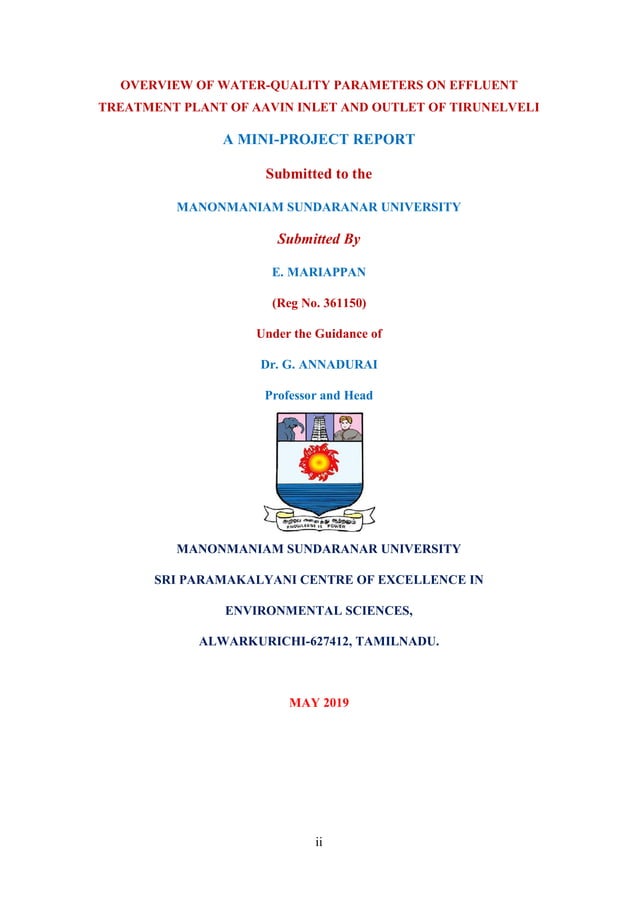 A MINI PROJECT REPORT ON AAVIN INDUSTRY | PDF | Agriculture | Industries