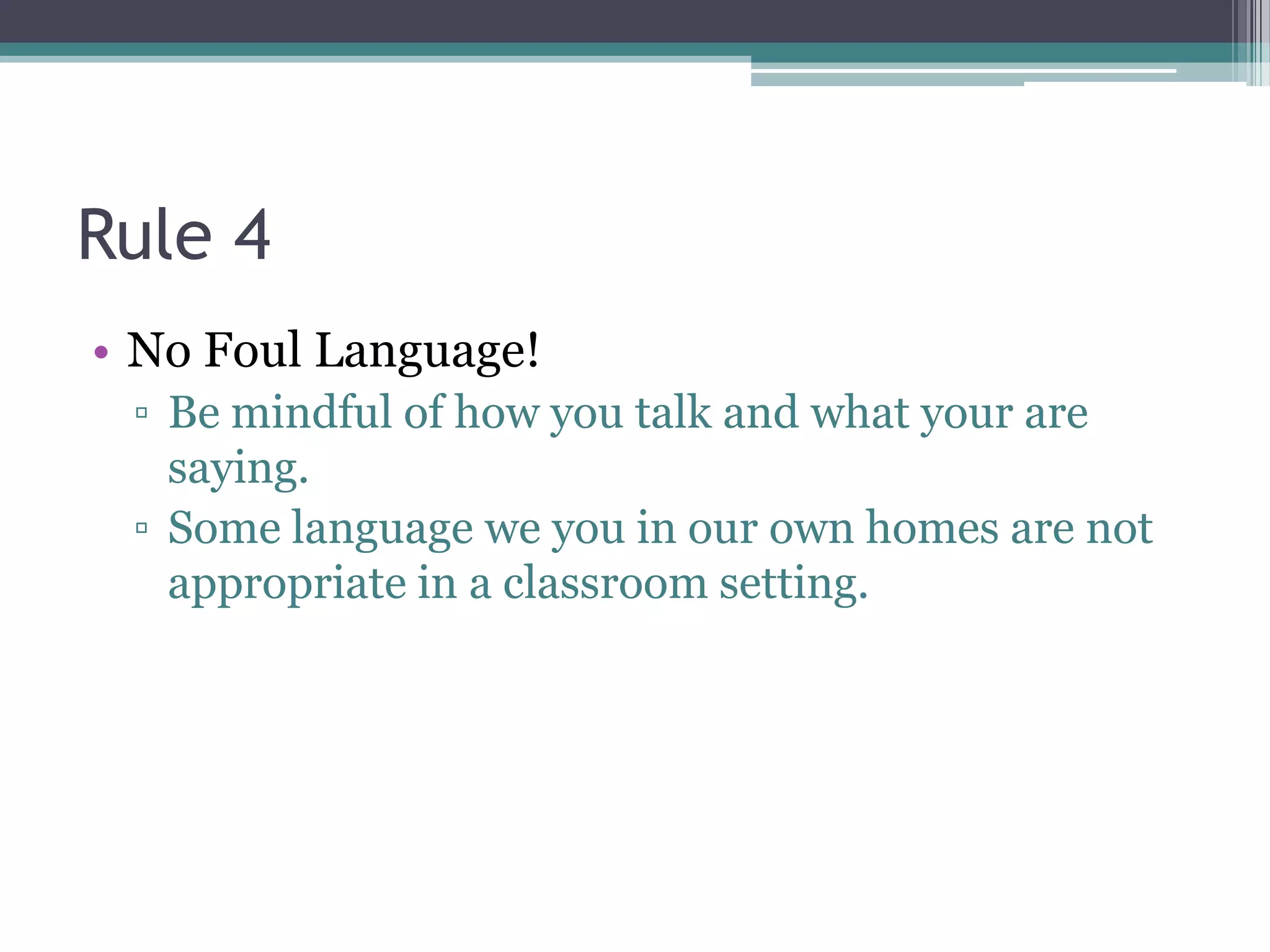 Mr mc nallys class rules | PPTX