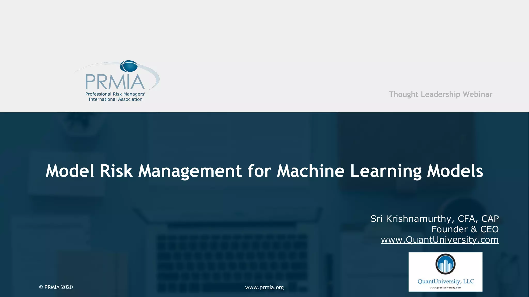 Model Risk Management for Machine Learning | PPT
