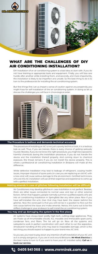 WHAT ARE THE CHALLENGES OF DIY AIR CONDITIONING INSTALLATION? | PDF