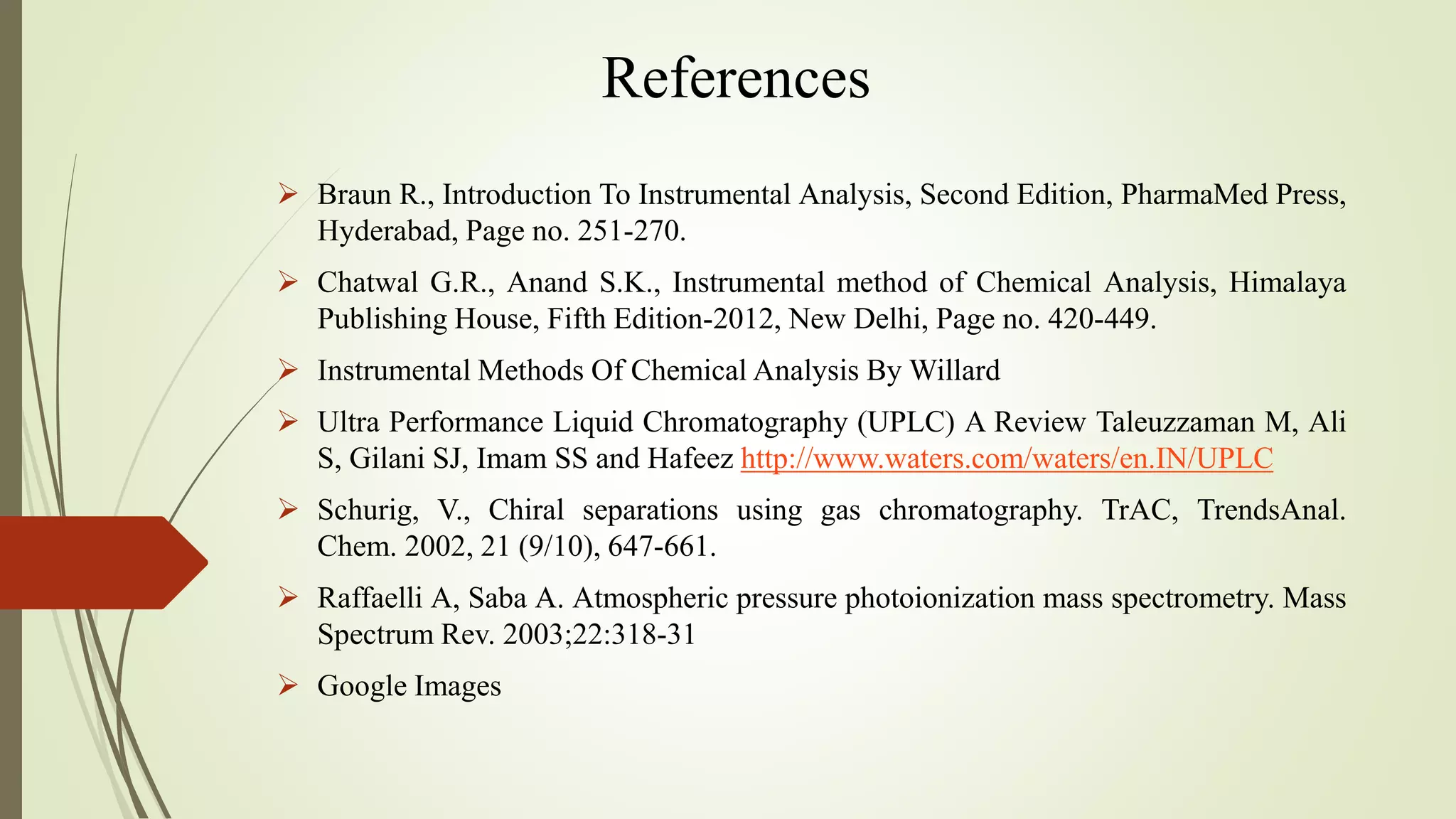 Applications of Advanced Chromatographic Techniques ( LC-MS ,GC-MS ...