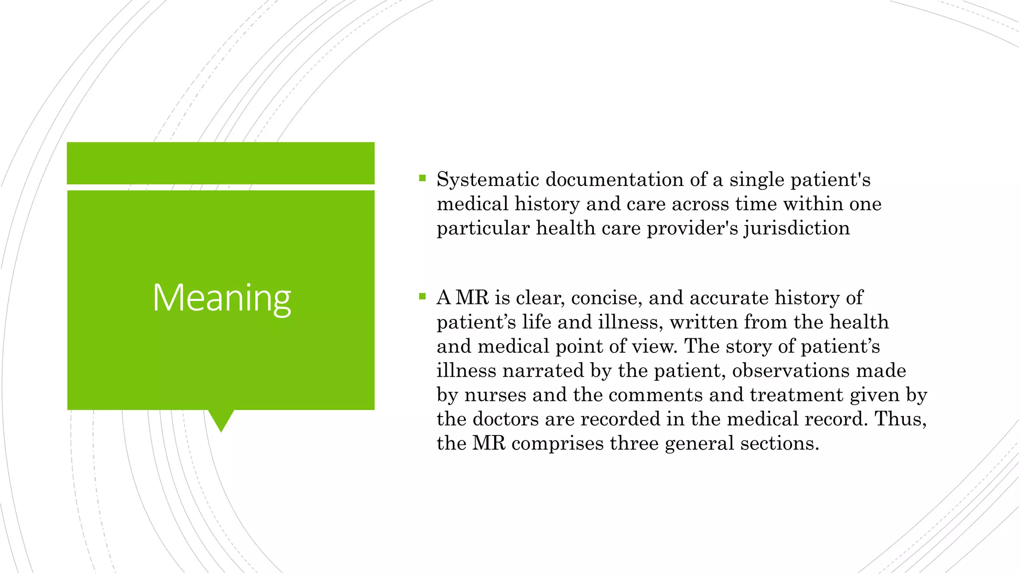 Medical Records: Intro, importance, characteristics & issues | PPTX