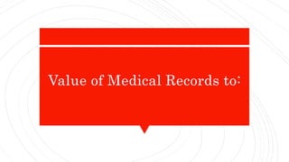 Medical Records: Intro, importance, characteristics & issues | PPTX