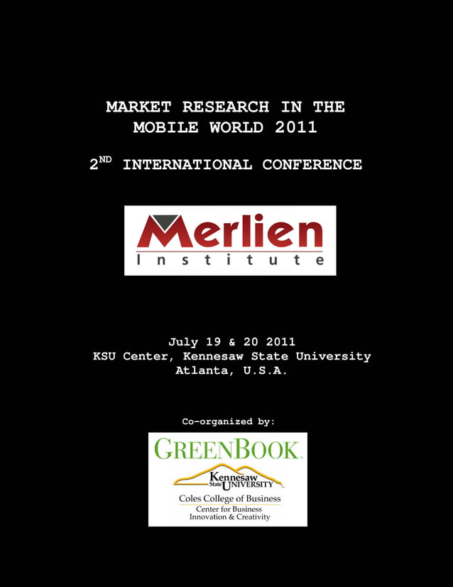 MRMW2011 Conference Booklet | PDF