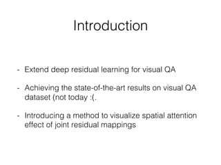 Multimodal Residual Learning for Visual QA | PDF
