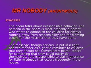 Mr Nobody Poem