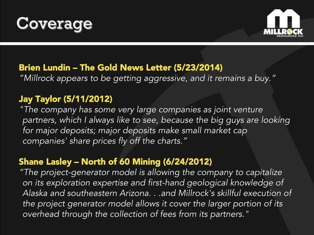 Millrock Resources - Corporate Presentation - October 2014 (with notes ...