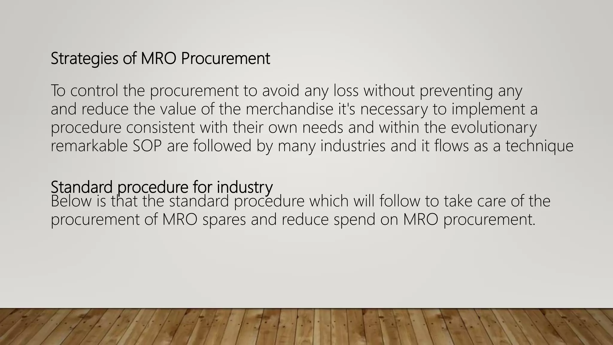 Mro procurement | PPTX