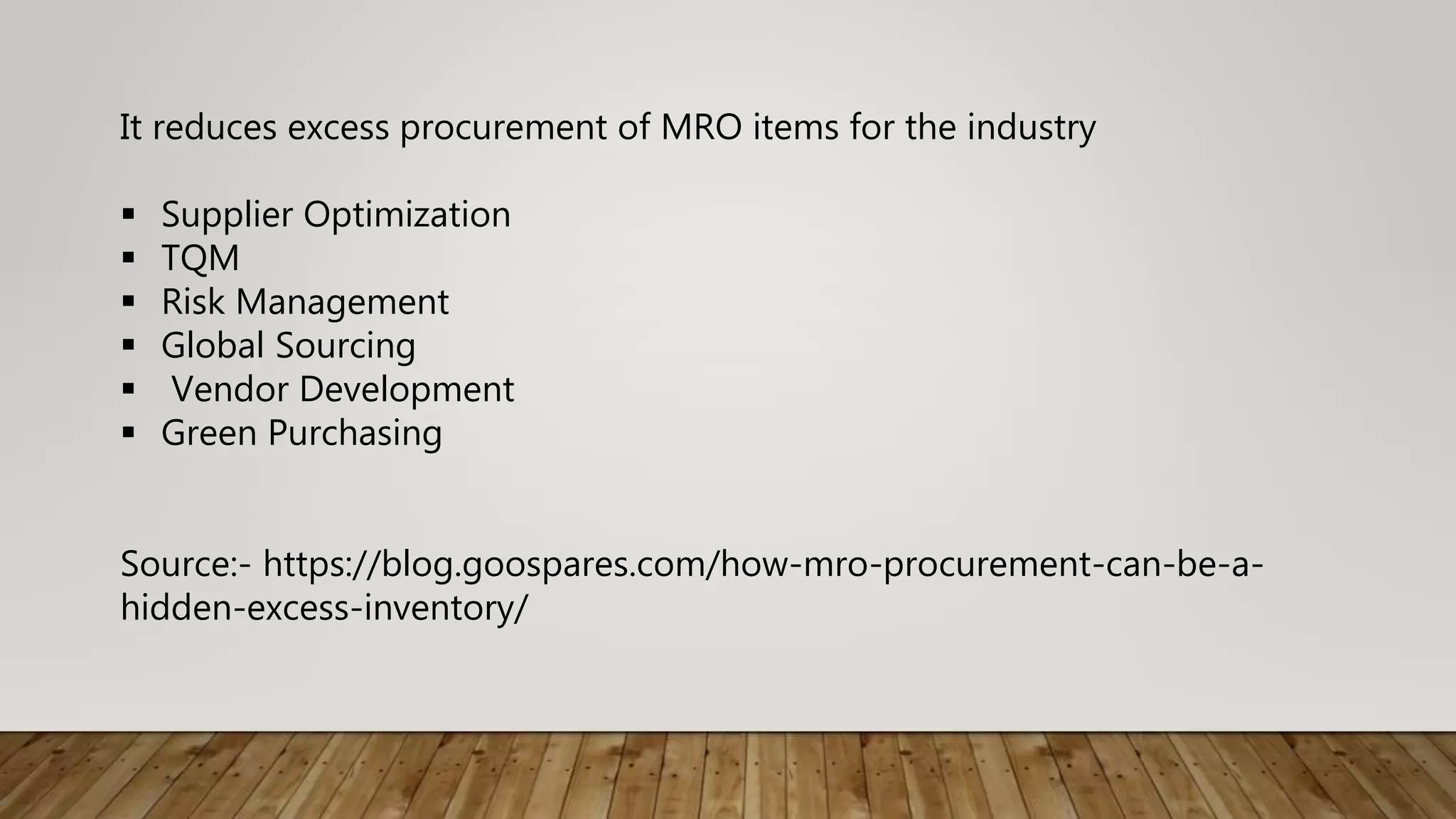 Mro procurement | PPTX | Logistics | Business