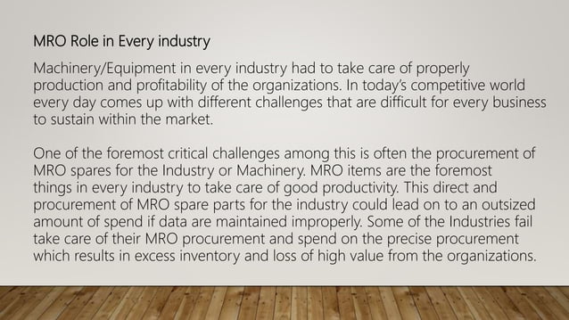 Mro procurement | PPTX | Logistics | Business