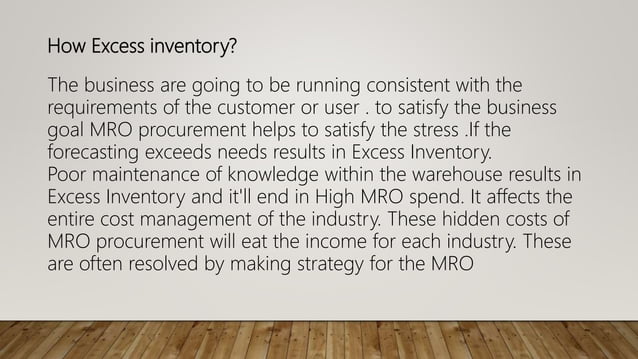 Mro procurement | PPTX | Logistics | Business