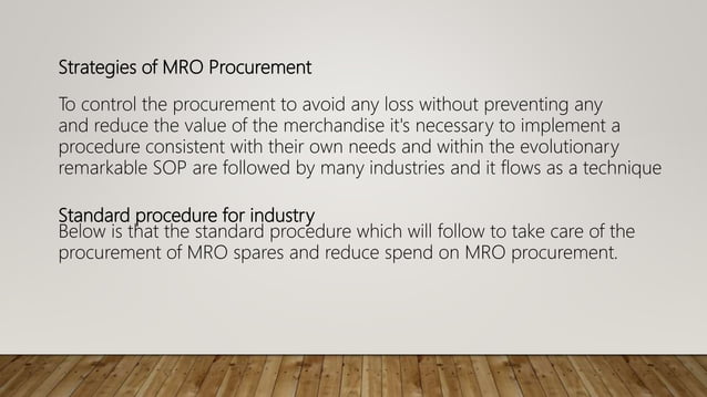 Mro procurement | PPTX | Logistics | Business