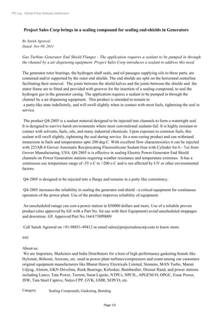 MRO Product Range from Project Sales Corp, India | PDF