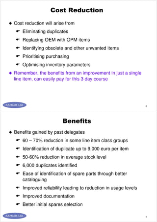 Mro spare parts optimisation and inventory reduction uk 2017 11 | PDF