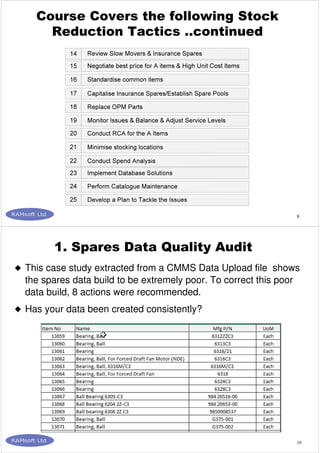 Mro spare parts optimisation and inventory reduction uk 2017 11 | PDF