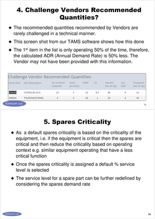 Mro spare parts optimisation and inventory reduction uk 2017 11 | PDF