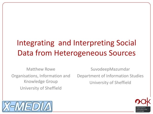 Integrating and Interpreting Social Data from Heterogeneous Sources | PPT
