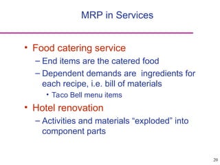 MRP VS ERP : Cumulative lead time: The sum of the lead times that ...