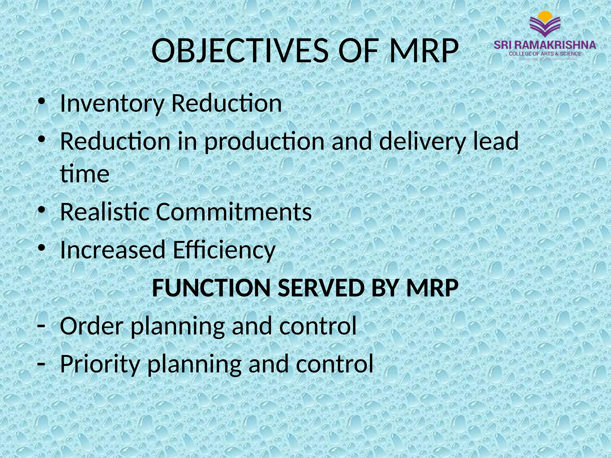 MRP.pptx - Ensure Material Availability - Inventory Optimization | PPT