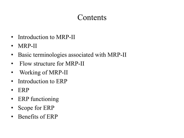 MRP-II | PPTX | Computing | Technology & Computing
