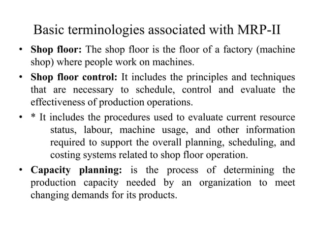 MRP-II | PPTX | Computing | Technology & Computing