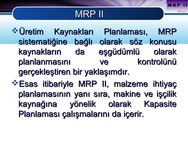 MRP MRPII ERP | PPT