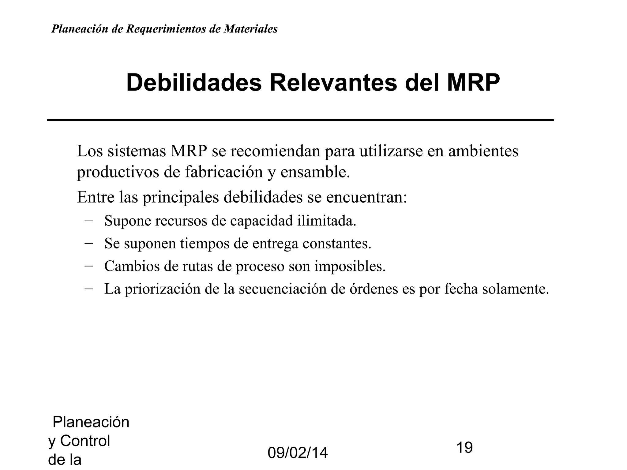 Mrp planeación requerimiento materiales | PPT