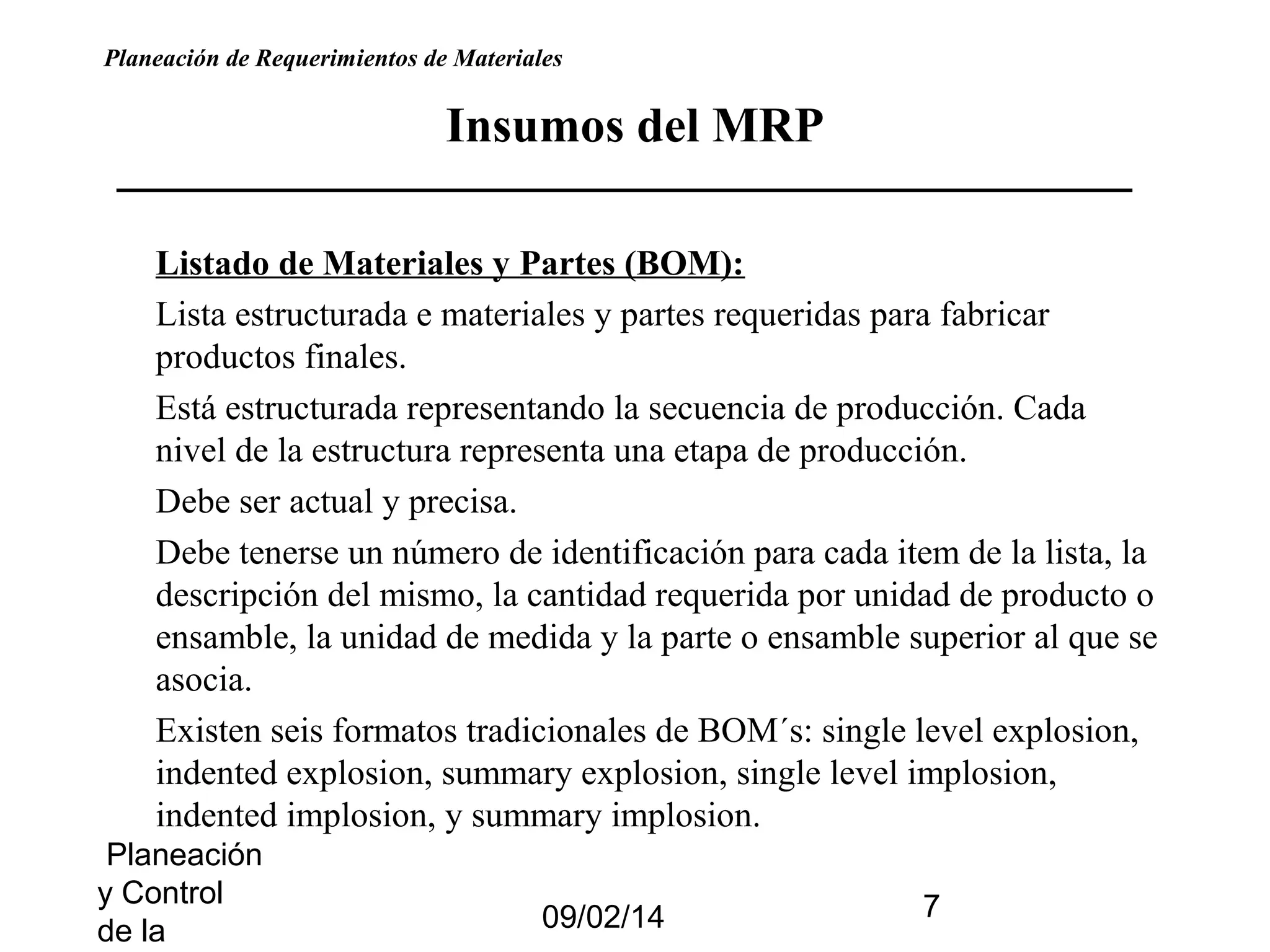 Mrp planeación requerimiento materiales | PPT