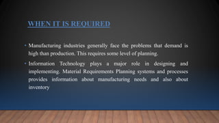 Material Requirement and Planning | PPTX | Manufacturing Industry ...