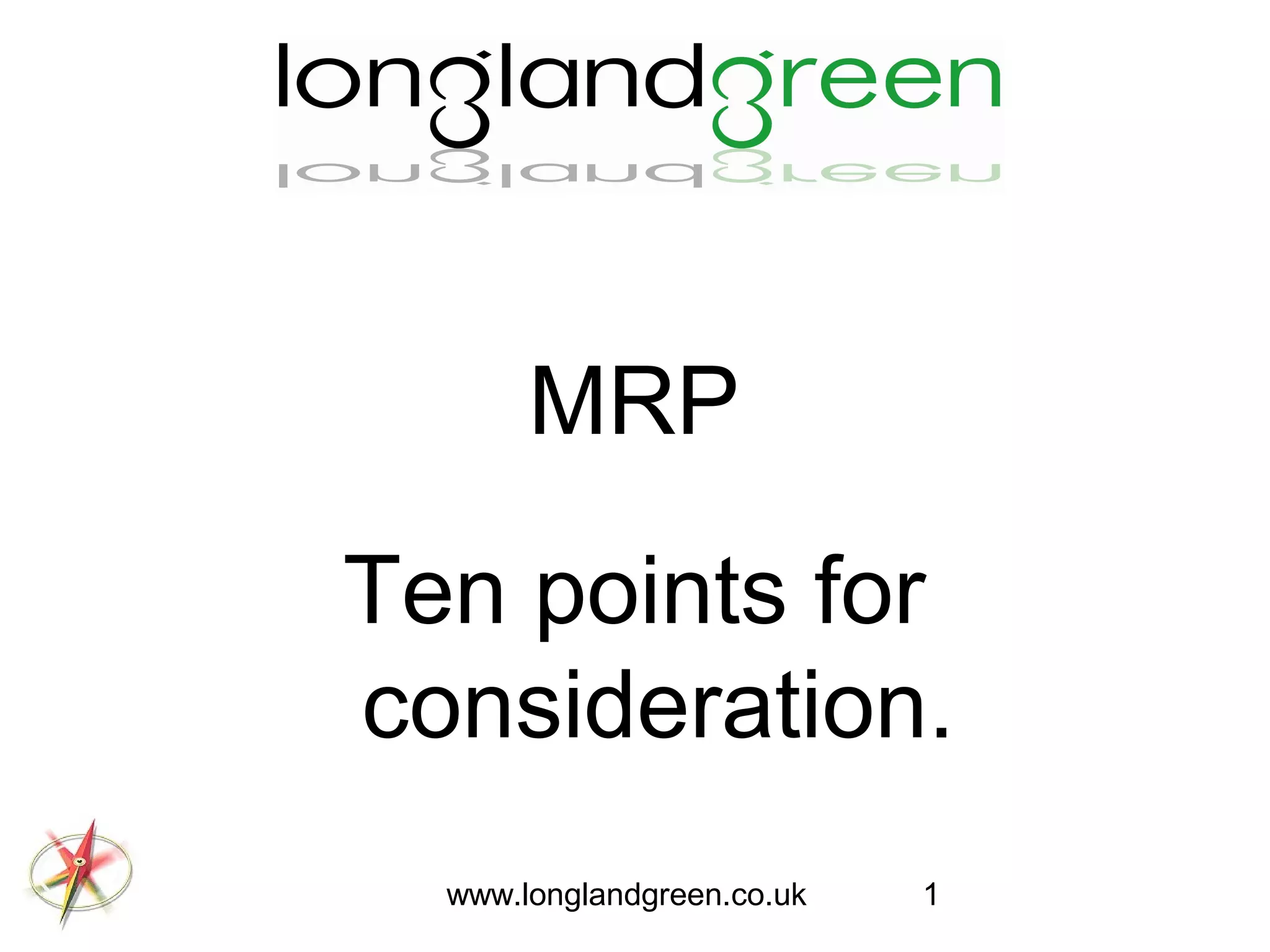 MRP 10 point plan | PPT