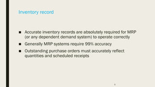 MRP Basics and calculation of MRP explotions | PPTX | Business ...