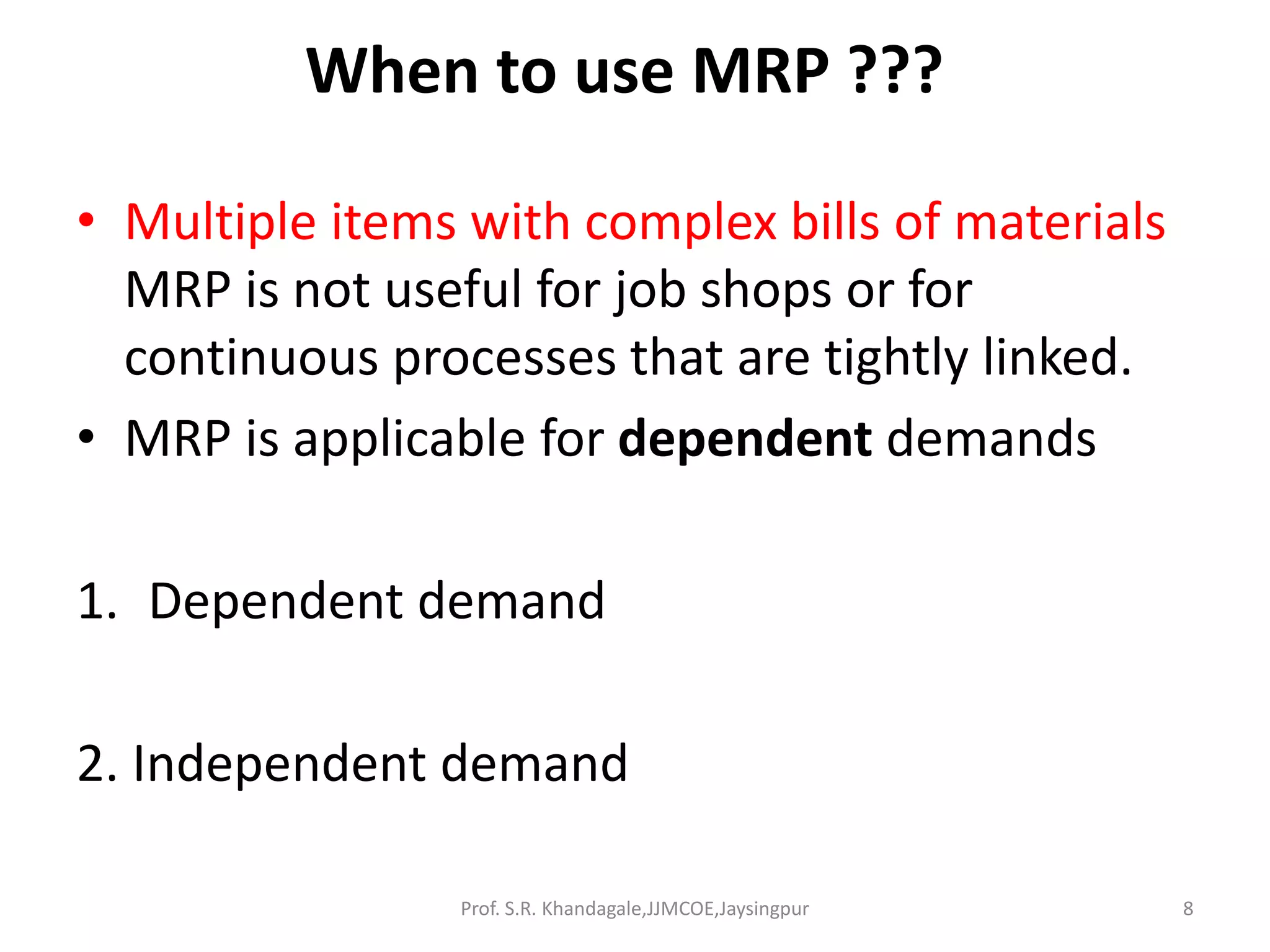 MRP CASE STUDY | PPTX
